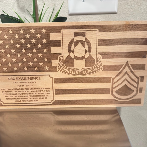 Custom Military Flag Plaque - Personalized Wood Flag - Etsy