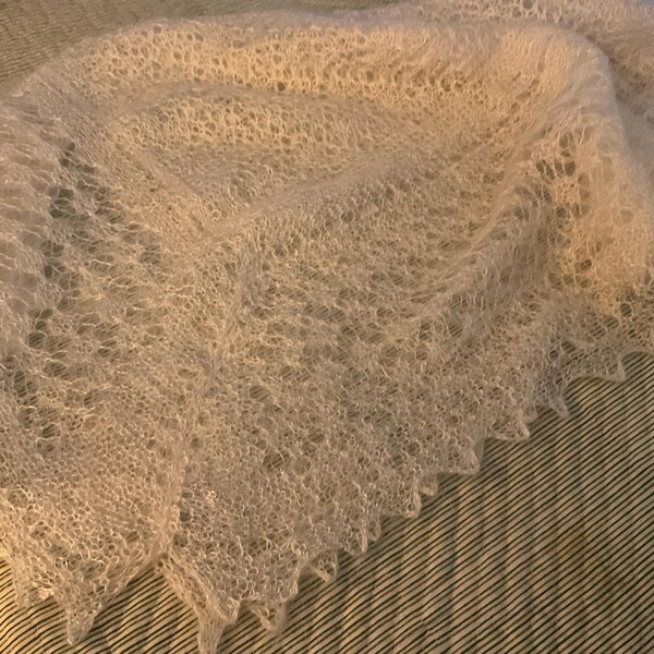 White Orenburg Shawl, White Shawl, Wharm Shawl,wrap, Cape, Goat Down ...