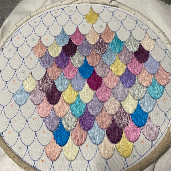 Embroidery Pattern: Scales (digital Download) - Etsy