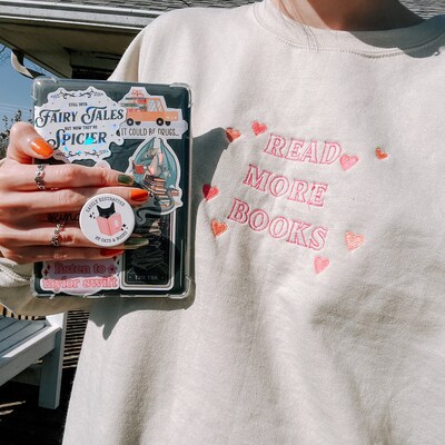 Read More Books Sweatshirt Book Sweatshirt Bookish Merch Reader Gifts ...