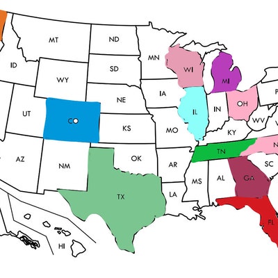 United States Sales Map / Printable Sales Map / PDF/ Business Sales Map ...