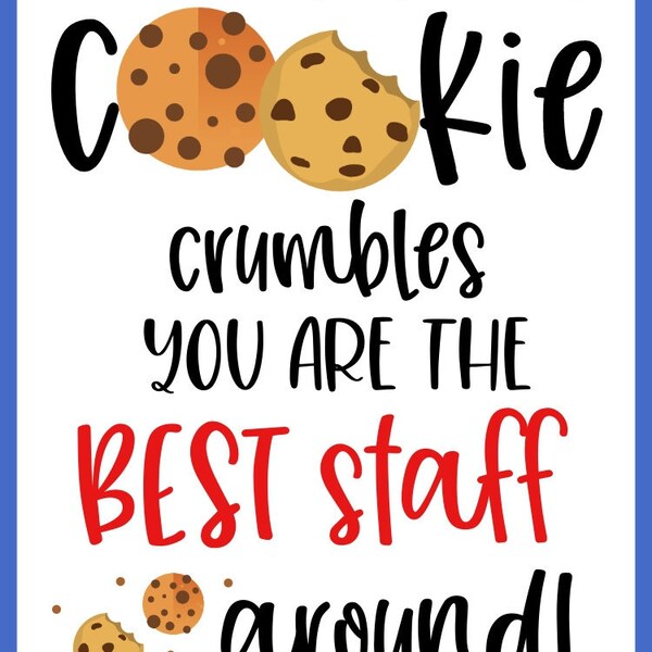 Printable/editable Cookie Thank You Cookie Treat Gift Tag for Employee ...