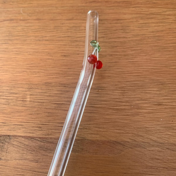 Reusable Glass Cherry Straw - Etsy