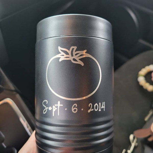 Custom Image, Logo, or Text Engraved Vacuum Insulated - 12 Oz 16 Oz Can ...