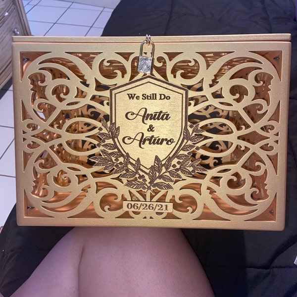 Wedding Card Box With Slot Lock Wedding Money Box Rustic Card Box ...
