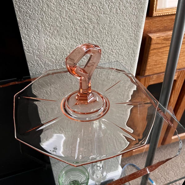 1930's Westmoreland Pink Depression Glass Basket With Pink Selenium ...