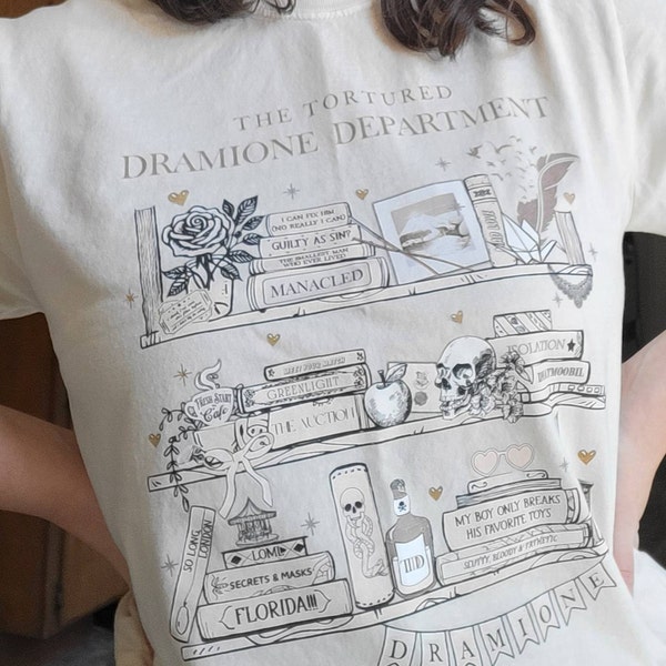 Bookcase COMFORT COLORS Dramione Tee, Draco Crewneck,manacled,bookish ...
