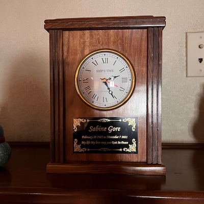 Memorial Mantel Clock Cremation Urn, Adult Size Urns for Human Ashes ...