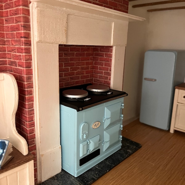 1:12 Scale Dollhouse Miniature Aga Rangemaster Oil Fired Stove ...