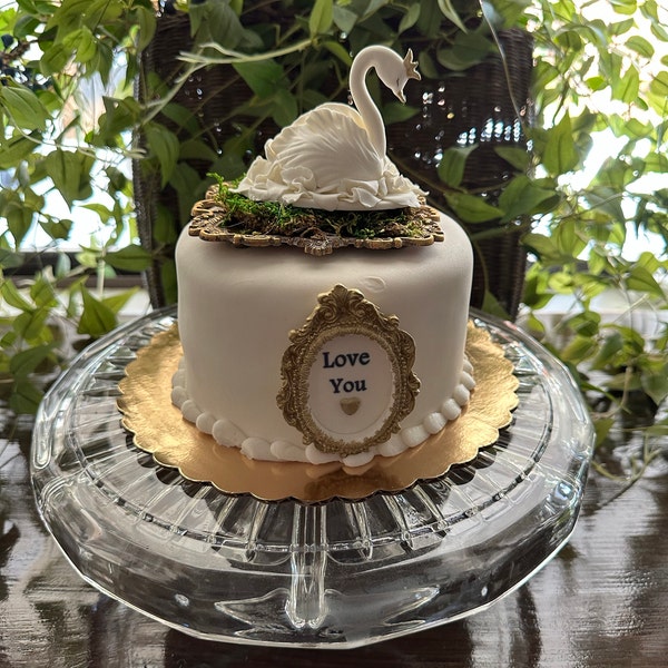 Swan Princess Cake Topper Fondant Swan Bird Cake Decoration Swan With ...