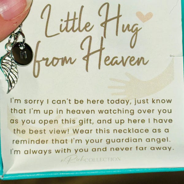 Hug From Heaven Gift From Angel Wings Necklace Gift From Heaven ...