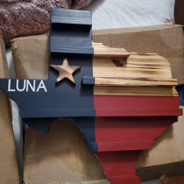 Texas Flag Challenge Coin Holder and Poker Chip Display in the Shape of ...
