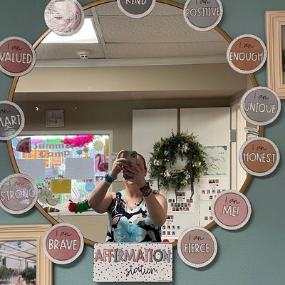 Affirmation Station SPOTTY BOHO Positive Affirmations Mirror Display - Etsy