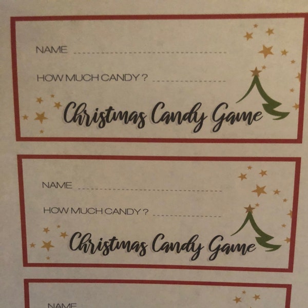Christmas Candy Game, Printable Christmas Game, DIY Christmas Game ...