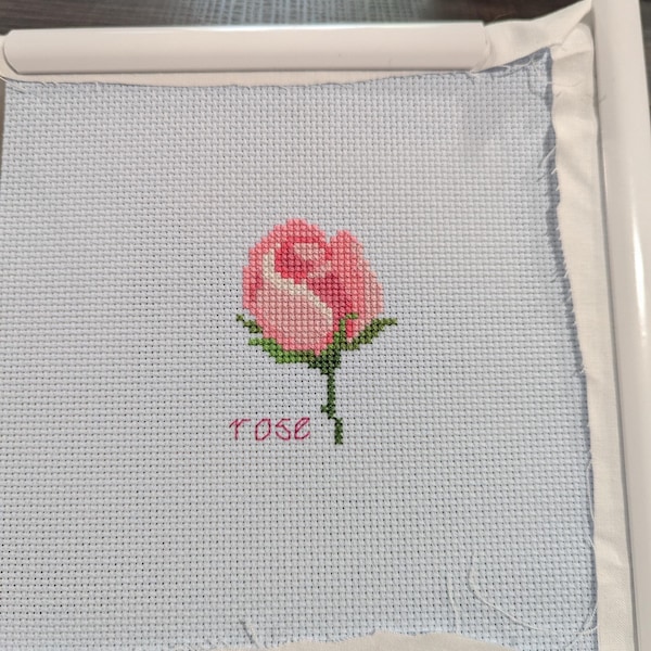 Mini Cross Stitch Pattern. Rose. Counted Cross Stitch Chart. Flower ...