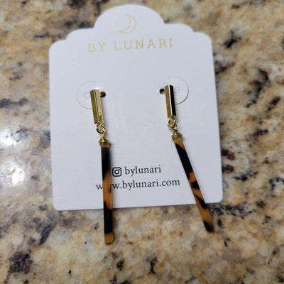 Bar Stick Dangle Tortoiseshell Earrings, Tortoise Shell Earrings ...