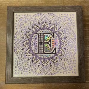 Monogram Mandala Papercut Layered Shadowbox Template 3D SVG - Etsy