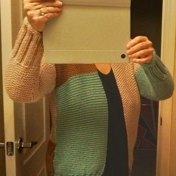 Comfy Colors Colorblock Cardigan Easy Knitting Pattern, Fall Sweater ...