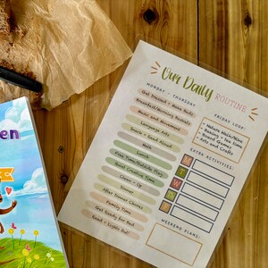 Daily Routine Template Daily Schedule Printable Homeschool Routine - Etsy