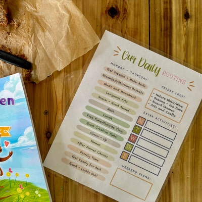 Daily Routine Template Daily Schedule Printable Homeschool Routine - Etsy