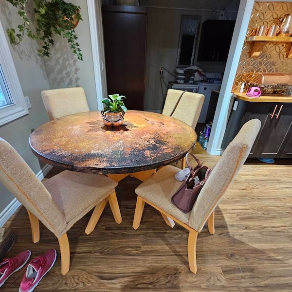 Hammered Copper Table Top " Round " Select Your Size - Etsy