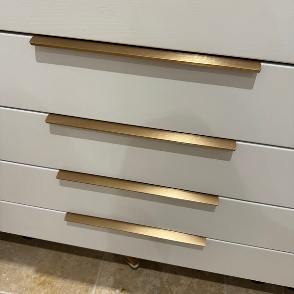 Brushed Brass Gold Profile Trim Edge Mount Lip Pulls 3 Lengths ...