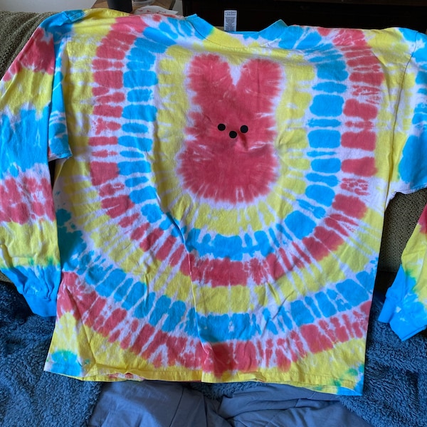Easter Peeps Marshmallow Bunny Rabbit Spring Hippity Hop Tie Dye Shirt ...