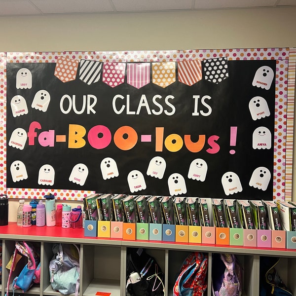 Pastel Halloween Decor Bulletin Board | Boo Crew Bulletin Board ...