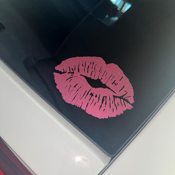 Kiss Vinyl Decal, Lips Vinyl Decal, Kiss Rear Window Decal, Window ...