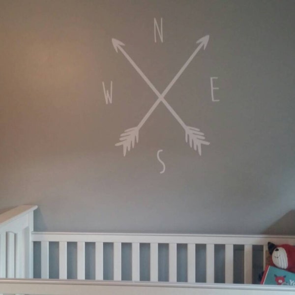 North East South West Compass With Arrows Wall Decal - Arrow Decal ...