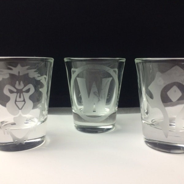 World of Warcraft Etched Shot Glass Set of 3 Fan Art - Etsy