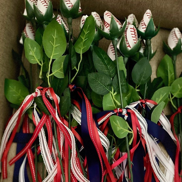 Baseball Roses Select Qty Baseball Gift Back to School - Etsy