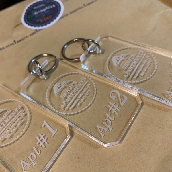 Personalized Hotel Key Tag, Keychain With Your Logo and Room Number - Etsy