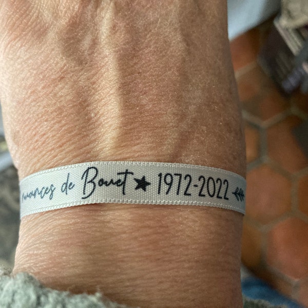 Bracelet ruban personnalisé avec écrou de FERMETURE pour EVJF, annonce ...