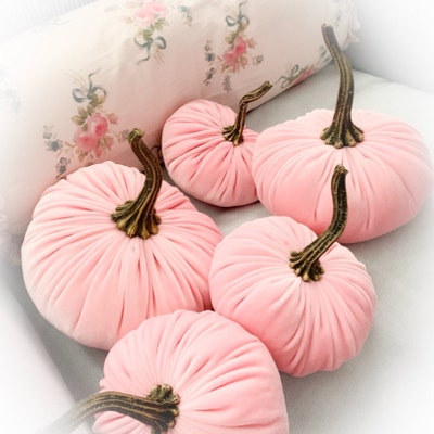 Small Velvet Pumpkin Pink Modern Glam Decor Shabby Chic - Etsy
