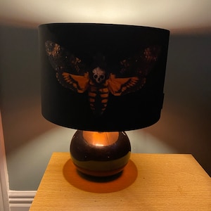 Deathshead Moth Lampshade Gothic Home Decor Handmade Velvet Light Shade ...