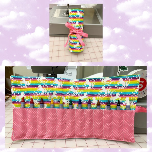 Crayon and Marker Roll up Holder Sewing Pattern & Video Tutorial ...