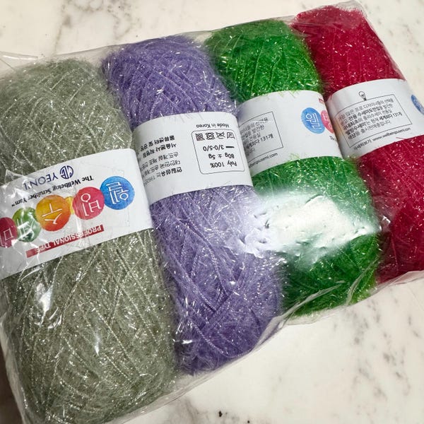 Micro Fiber Yarn, 80g, 24 Colors, Korean Yarn, Scrubby Yarn, Knitting ...