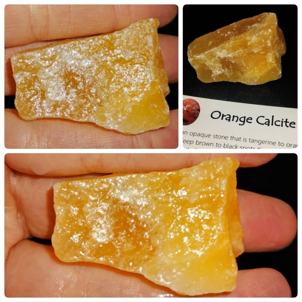 One Natural Orange Calcite Chunk, Mexican Rough Orange Calcite, Raw Orange Calcite, Orange ...