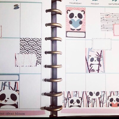 Planning Panda/cute Panda Bear/bamboo Weekly Kit, Planner Stickers - Etsy