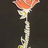 Rose Flower Laser Cut Out Art Valentine Day Acrylic Wood Personalized ...