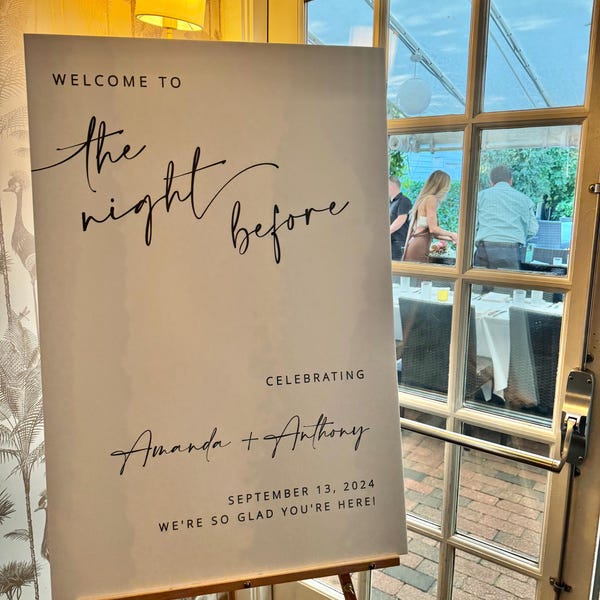 EDITABLE the Night Before Welcome Sign, Rehearsal Dinner Welcome Sign ...
