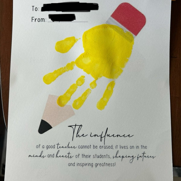 Teacher Appreciation Handprint Gift, the Influence of a Good Teacher ...