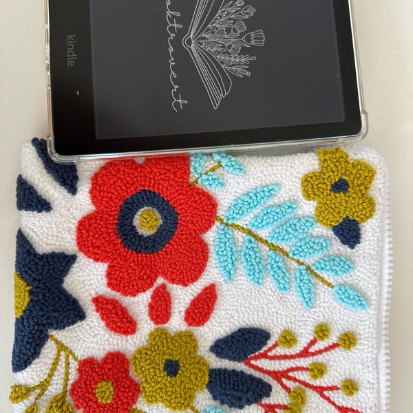 Floral Kindle Cover - Personalized Kindle Sleeve - Embroidered Kindle ...