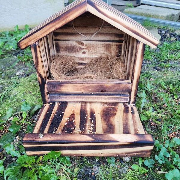 Large Handmade Dove House With Feeding Platform and Torched Finish ...