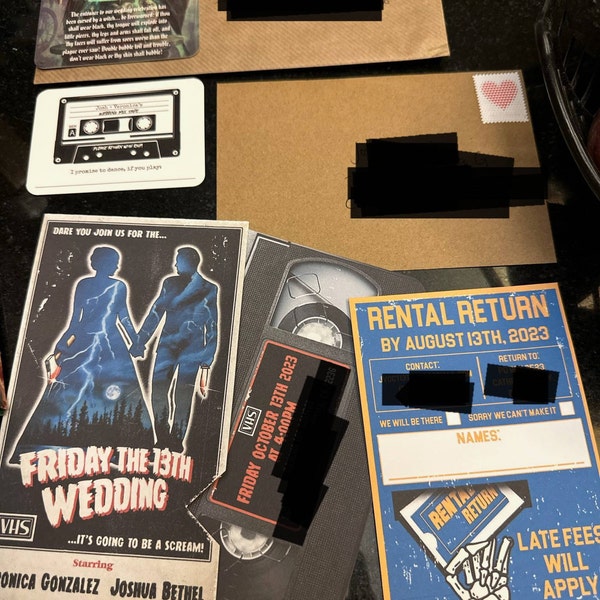 Personalised 80's Halloween Horror Movie VHS Tape Inspired Wedding ...