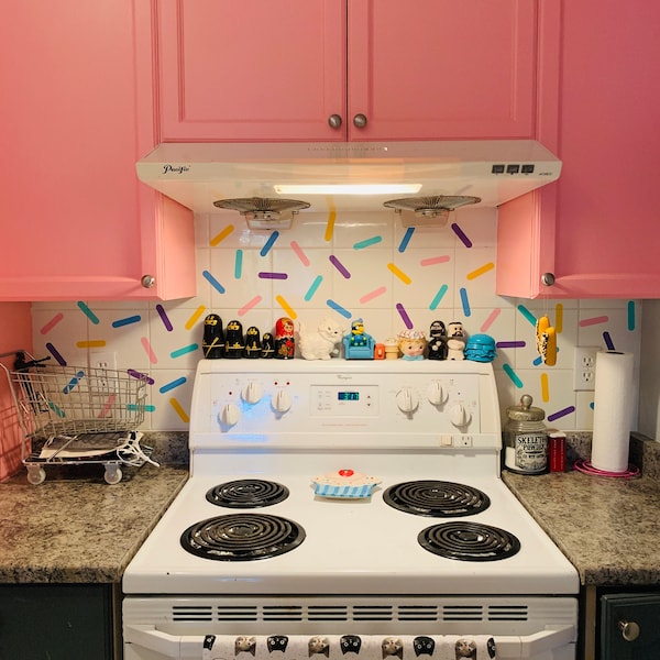 Colorful Confetti Sprinkle Wall Decals, Set of 5 Colours, Removable ...