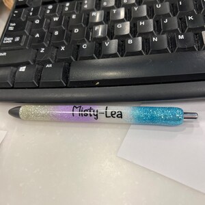 Christmas Lights Pen Personalized Epoxy Glitter Black Ink Pen: - Etsy