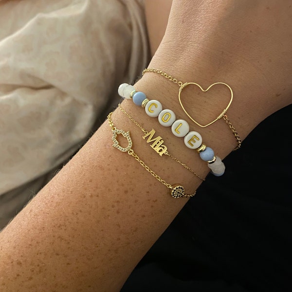 Kids, Girls, Toddlers Beaded Stretch Bracelets With Fun Charms, Summer ...