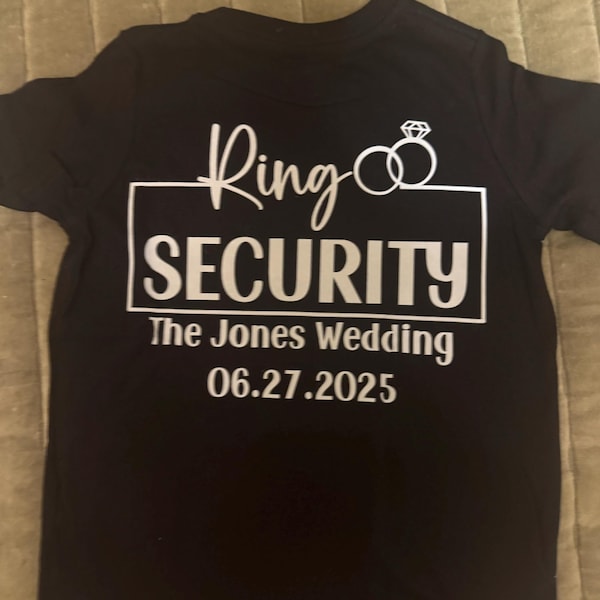 Custom Ring Security Shirt Personalized Ring Bearer Shirt Gift Ring ...